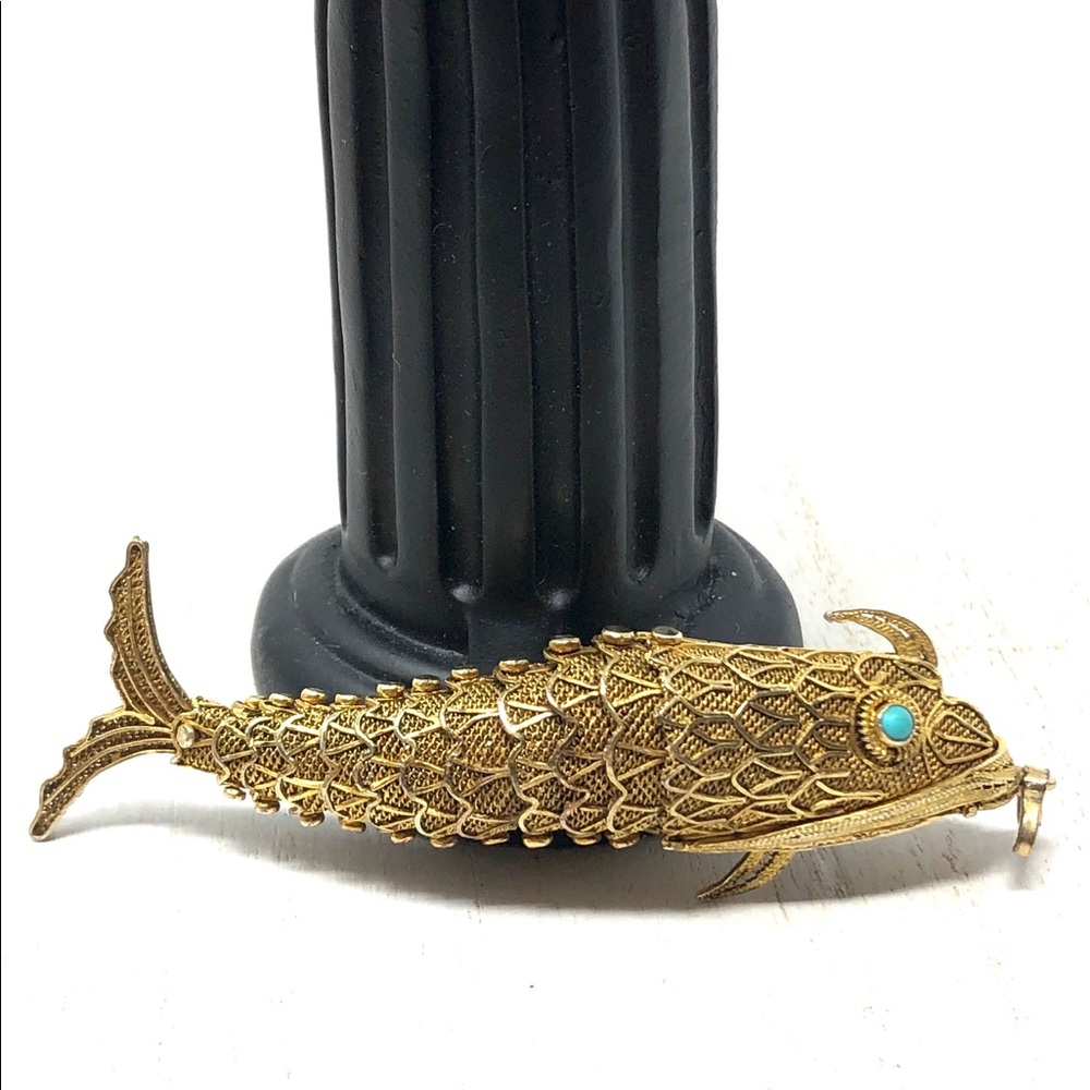 Antique Koi Fish Pendant, Art Deco 1940’s - Gem